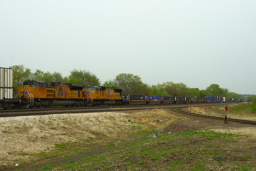Westbound UP Intermodal Train DPU Locomotives